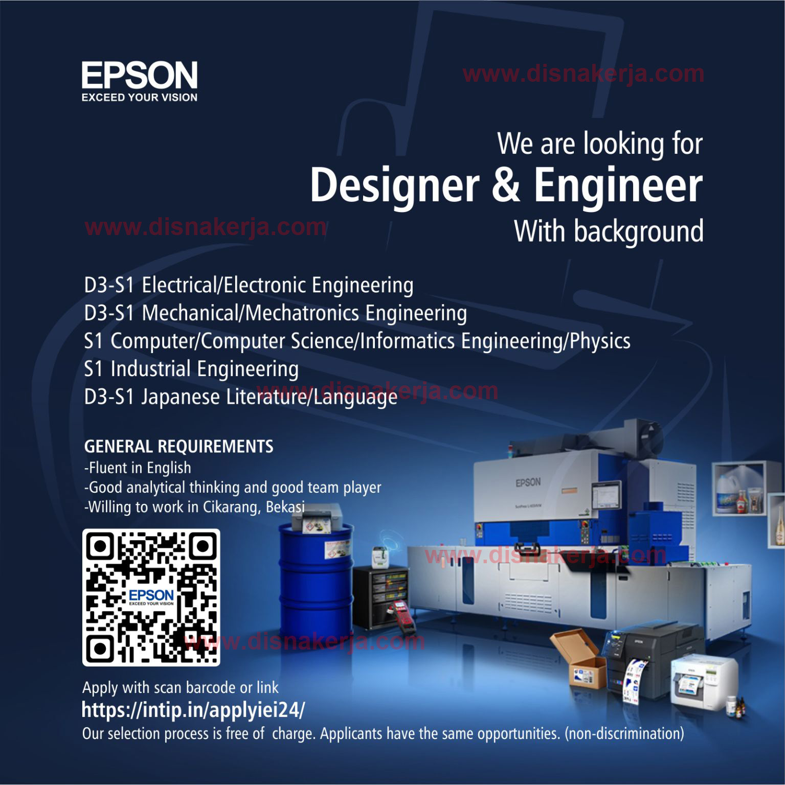 PT Indonesia Epson Industry – DISNAKERJA.COM